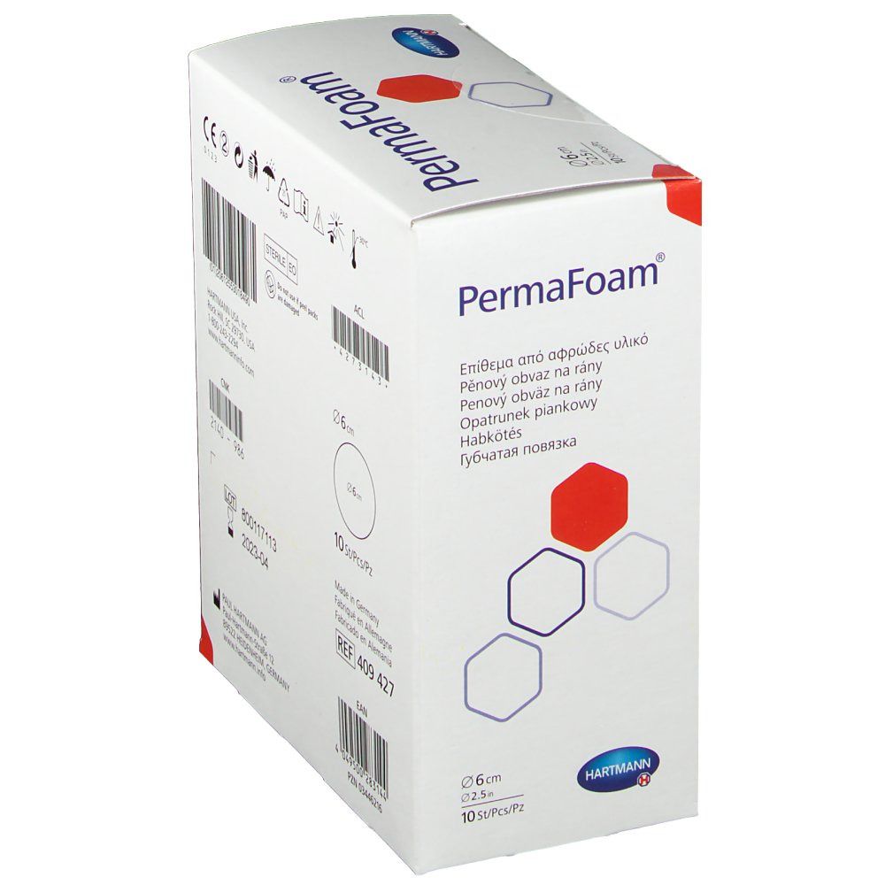 Hartmann Permafoam Foam Dressing Round 6cm 10 pz - Redcare