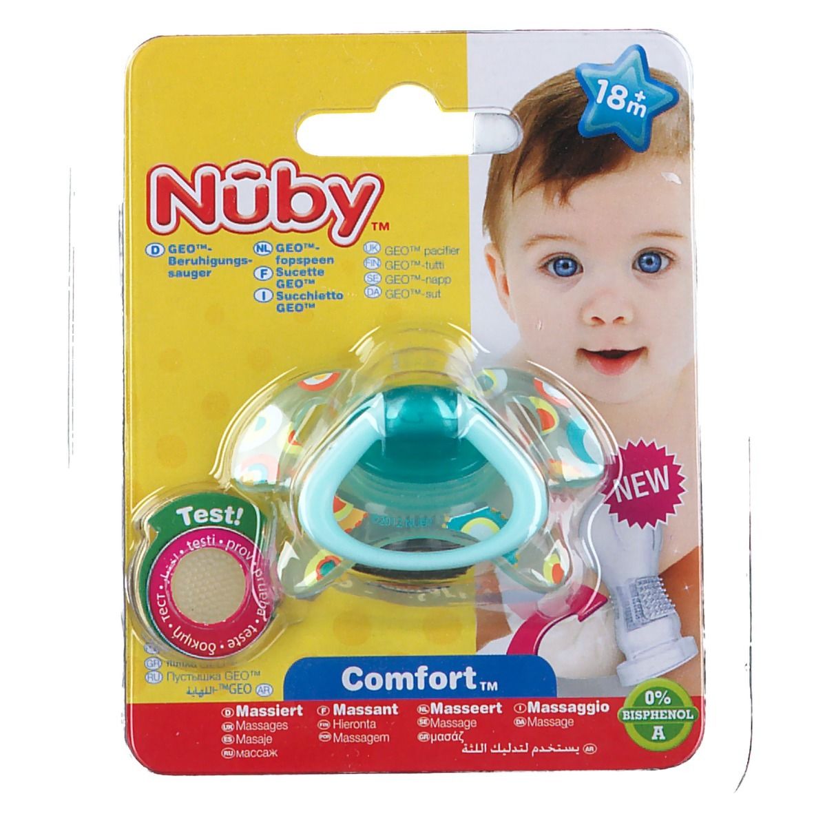 Nuby Pacifier Tritan Geo Orthodontic +18m 1 pz - Redcare