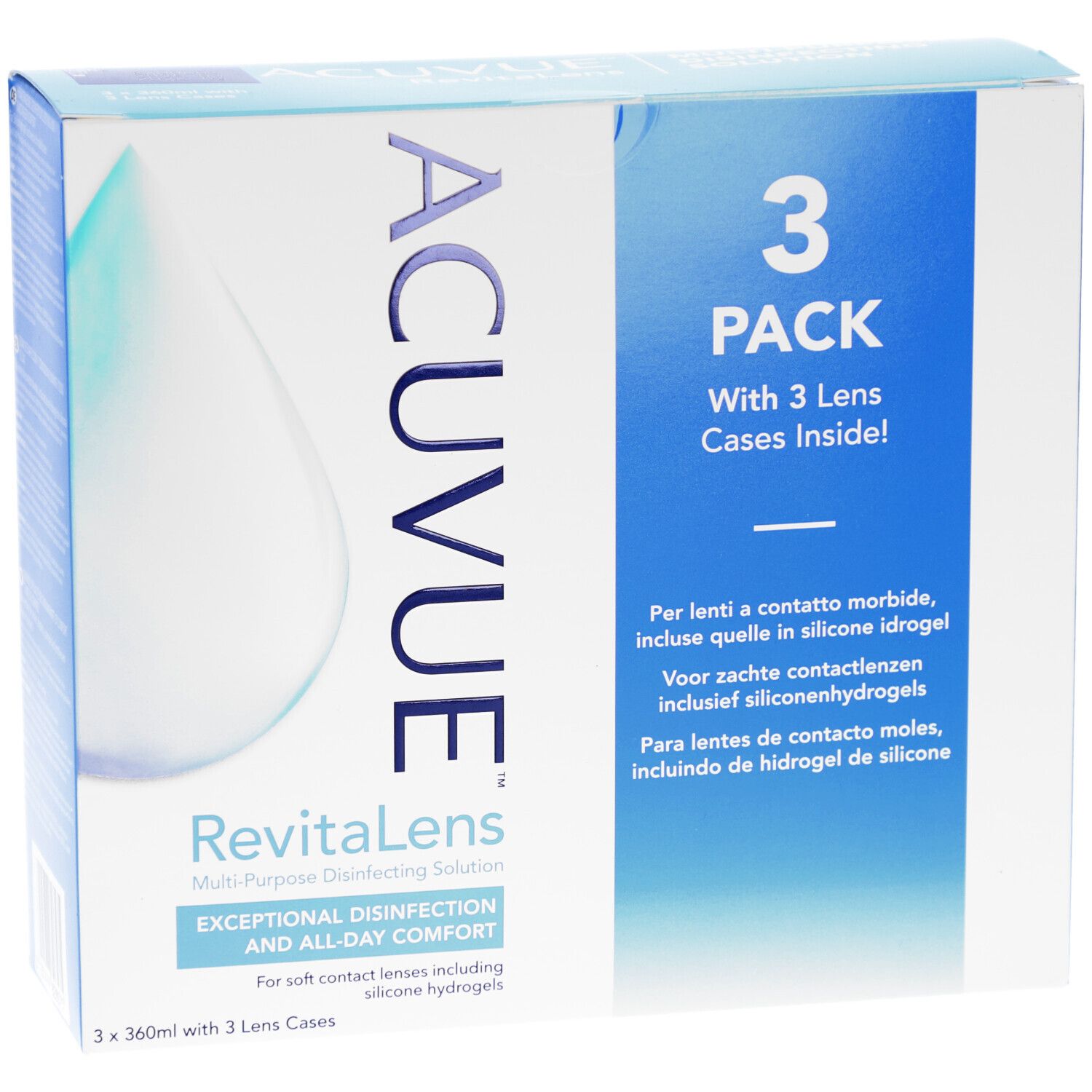 ACUVUE™ RevitaLens Trio + 3 Lense Cases 3x360 ml - Redcare