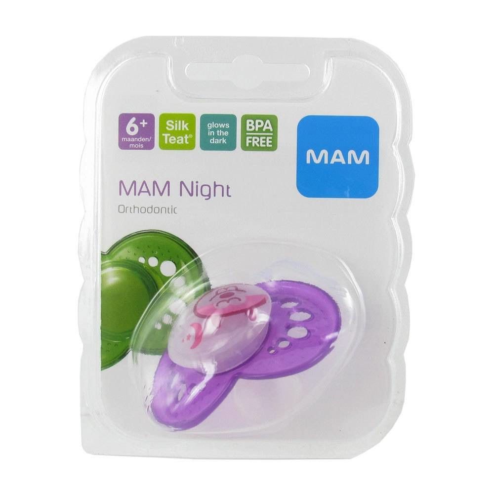Dodie Mam Pacifier Night 2 Age +6M Purple 1 pz - Redcare