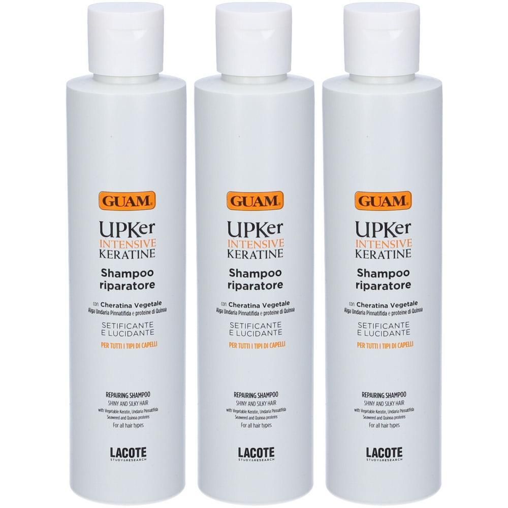 GUAM® Upker Intensive Keratine Shampoo Riparatore 3x200 ml - Redcare