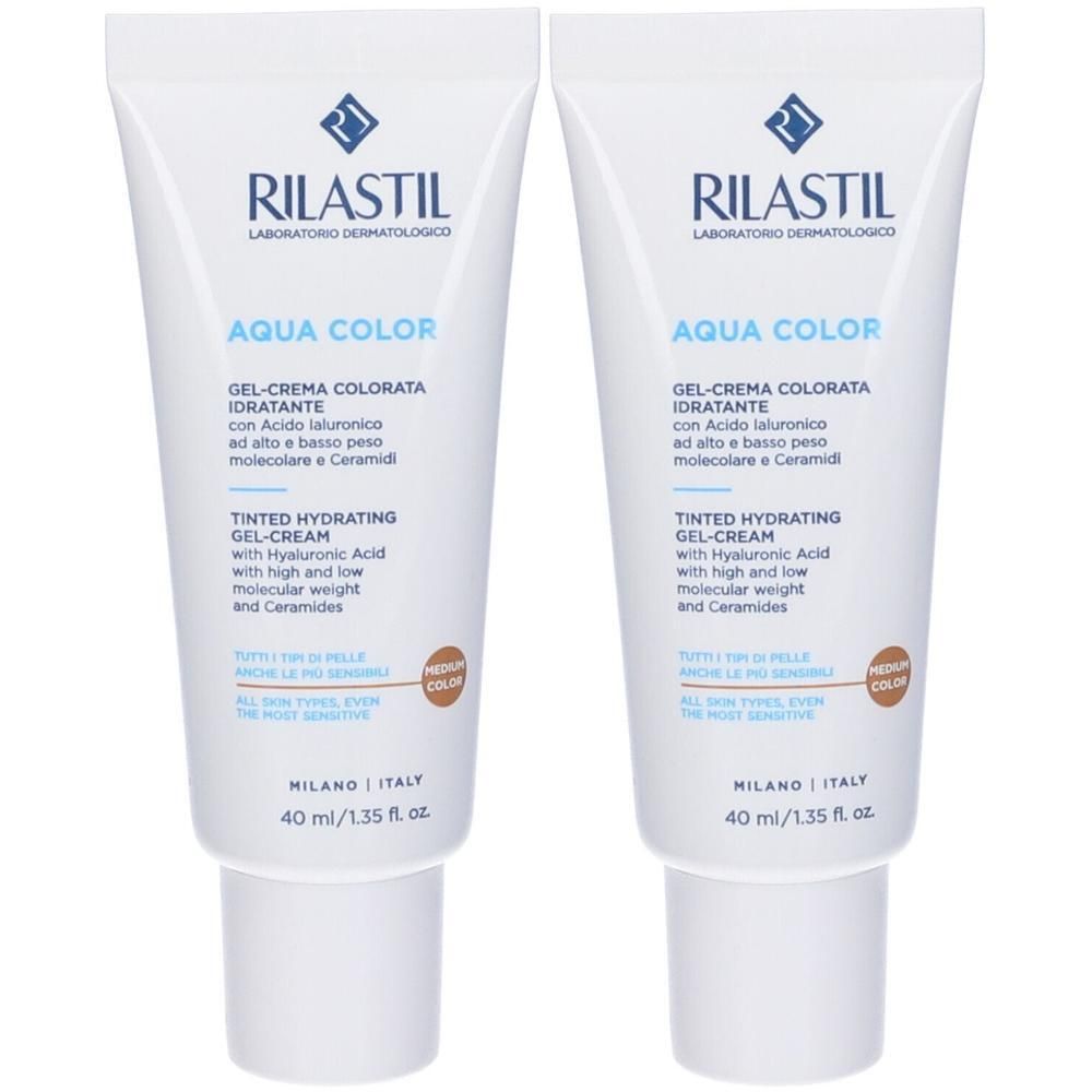 RILASTIL® Aqua Colorata Gel Crema Medium 2x1 pz - Redcare