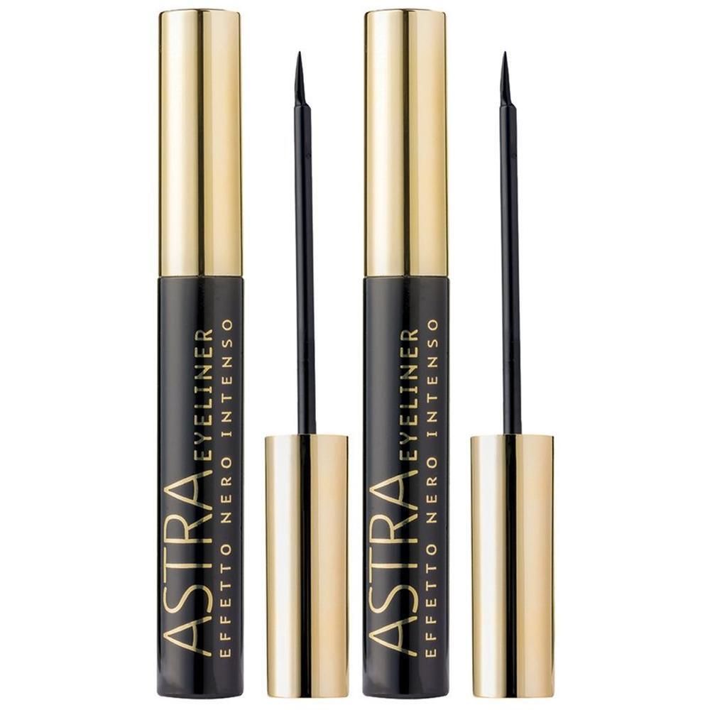 ASTRA Make-UP Eyeliner - Eyeliner Liquido Nero Intenso Semi-Mat 2x1 pz ...