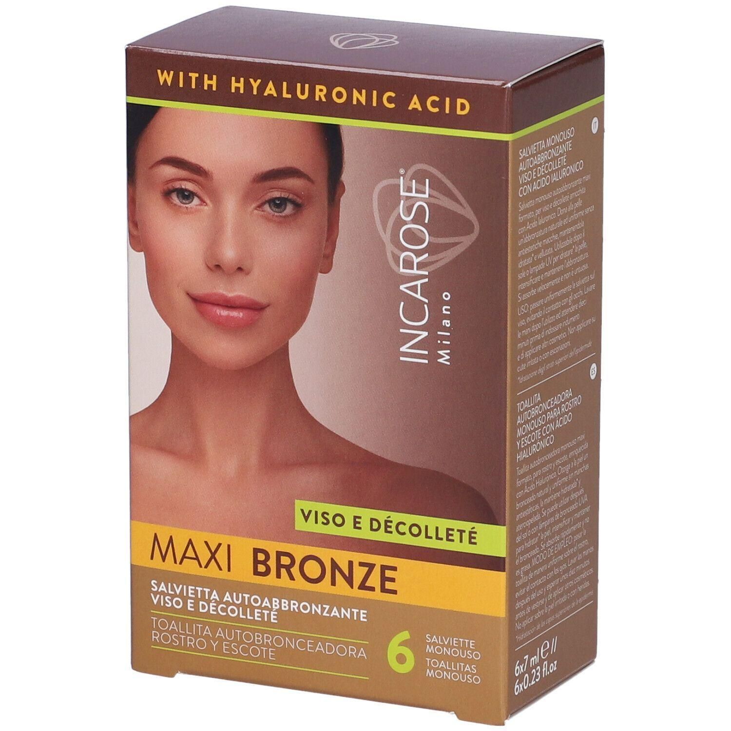 INCAROSE® Maxi Bronze 6 Salviette Viso Décolleté 4x60 ml - Redcare