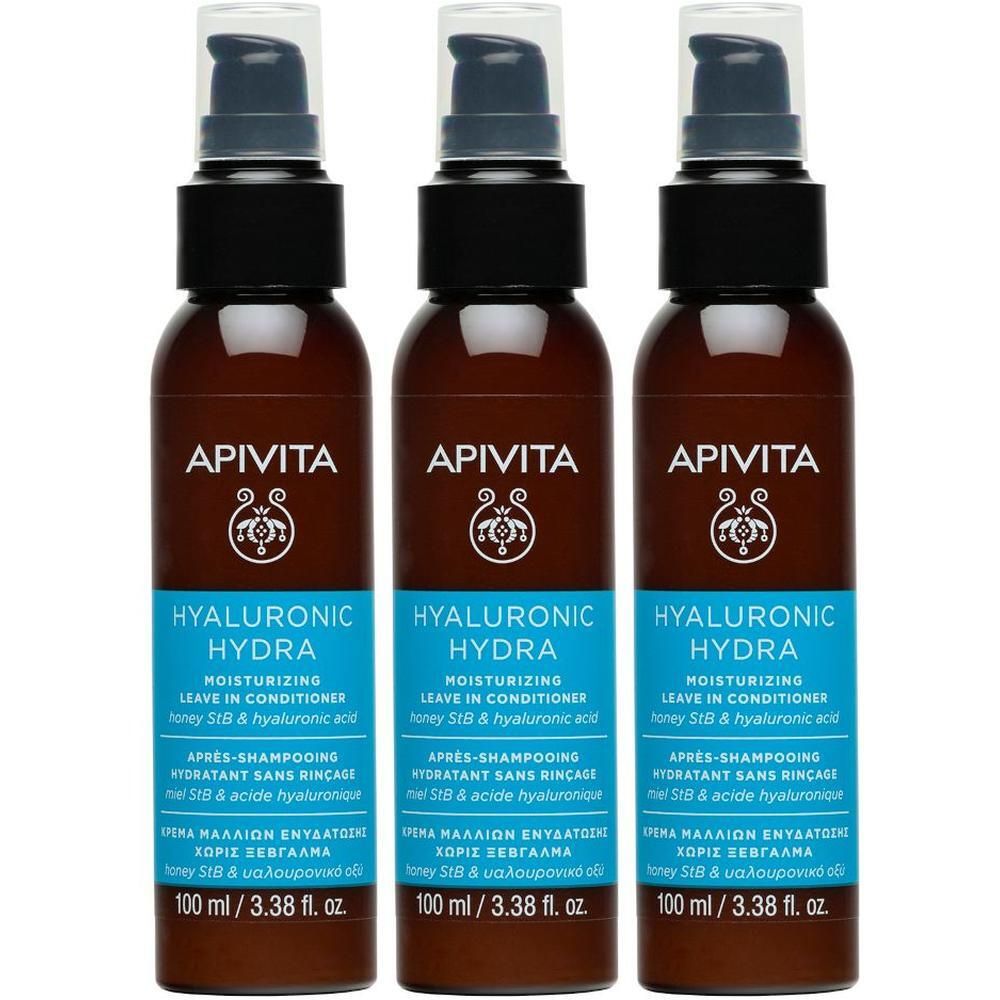 APIVITA Hyaluronic Hydra Balsamo Capelli Idratante Leave-In 3x100 ml ...