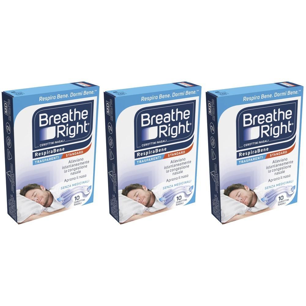 Cerotti Nasali Breathe Right Trasparenti 10 Pezzi 3x1 pz - Redcare