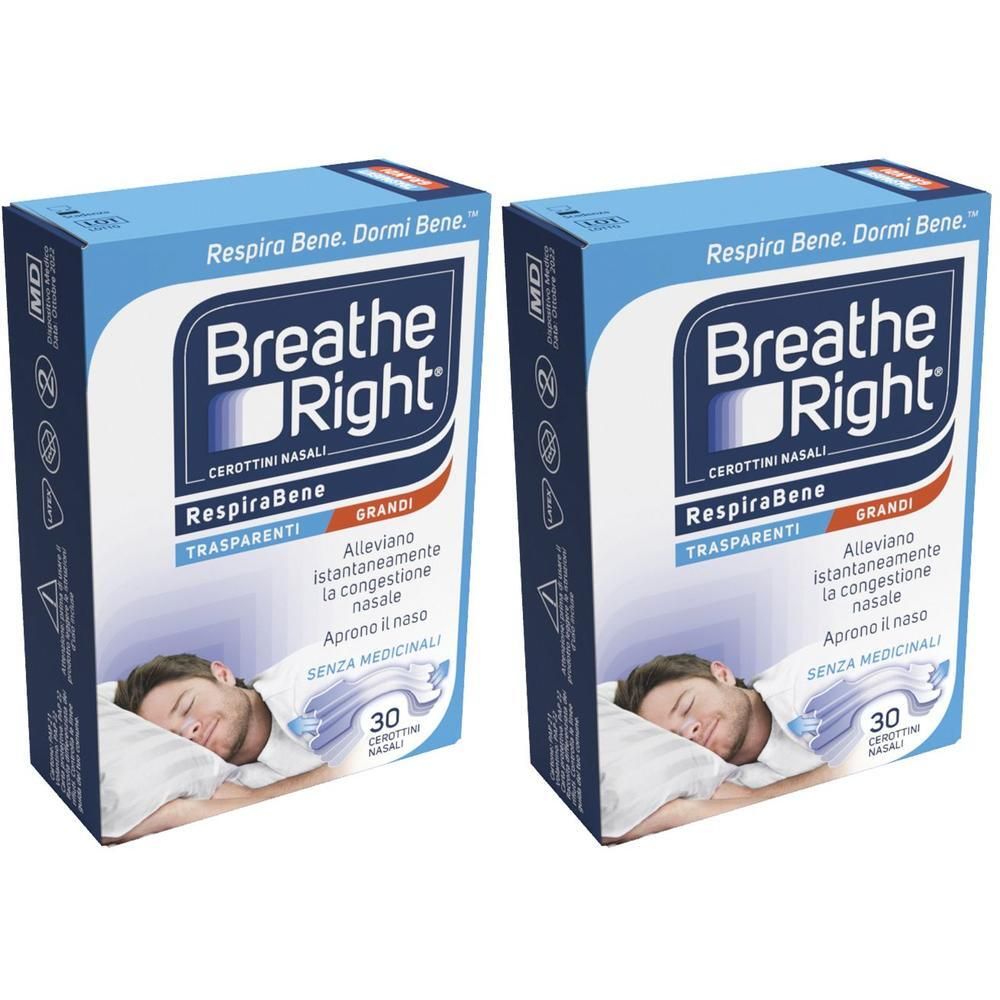 Cerotti Nasali Breathe Right Trasparenti Grandi 30 Pezzi 2x30 pz - Redcare