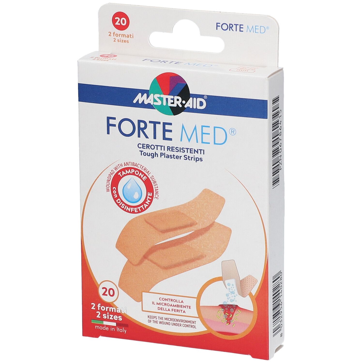 Master-Aid® Forte Med® 2 formati Tampone con disinfettante 20 pz - Redcare