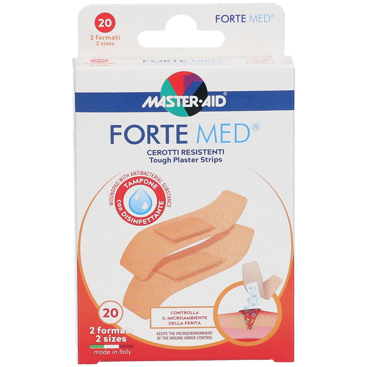 Master-Aid® Forte Med® 2 formati Tampone con disinfettante 20 pz - Redcare