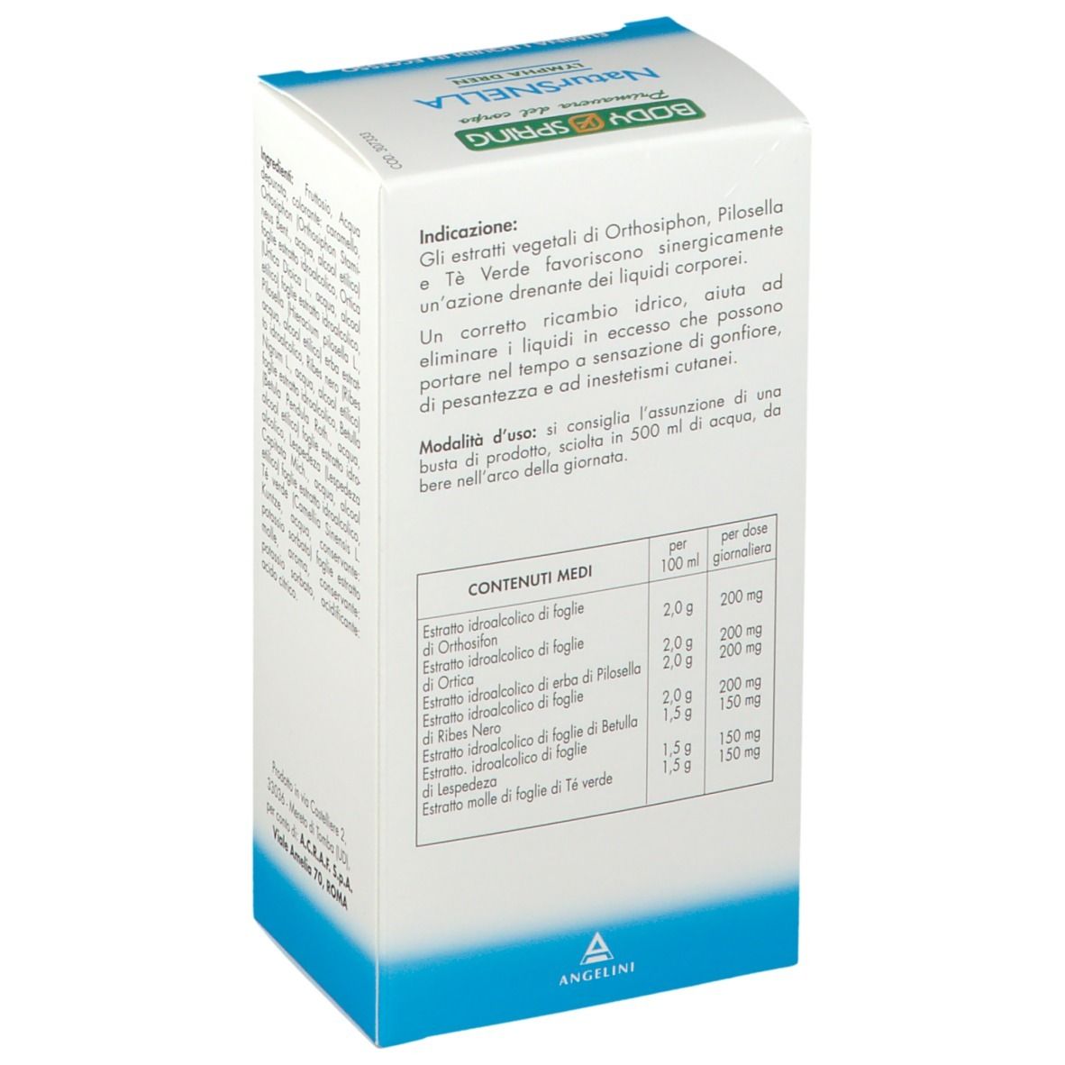 Angelini Body Spring NaturSNELLA Lympha Dren 12 pz - Redcare