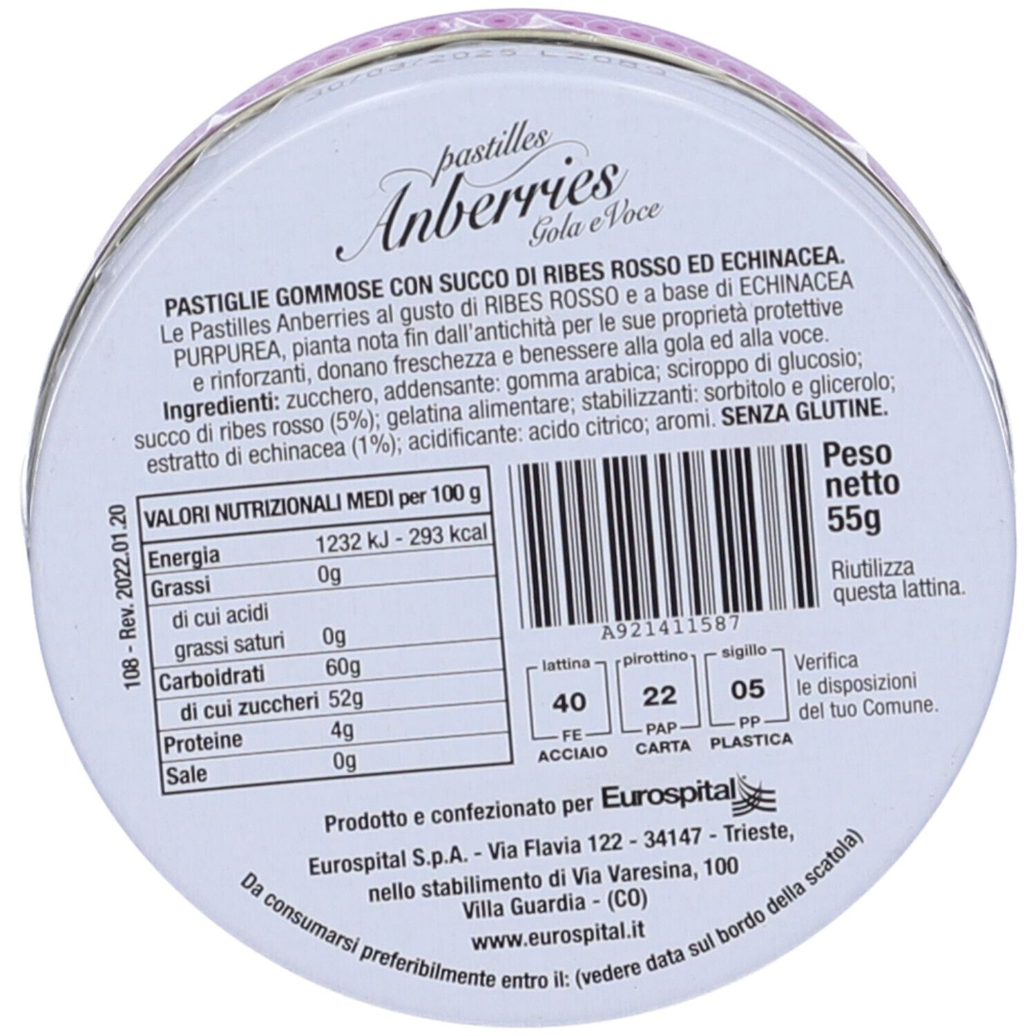 Anberries Ribes Rosso & Echinacea 55 g - Redcare