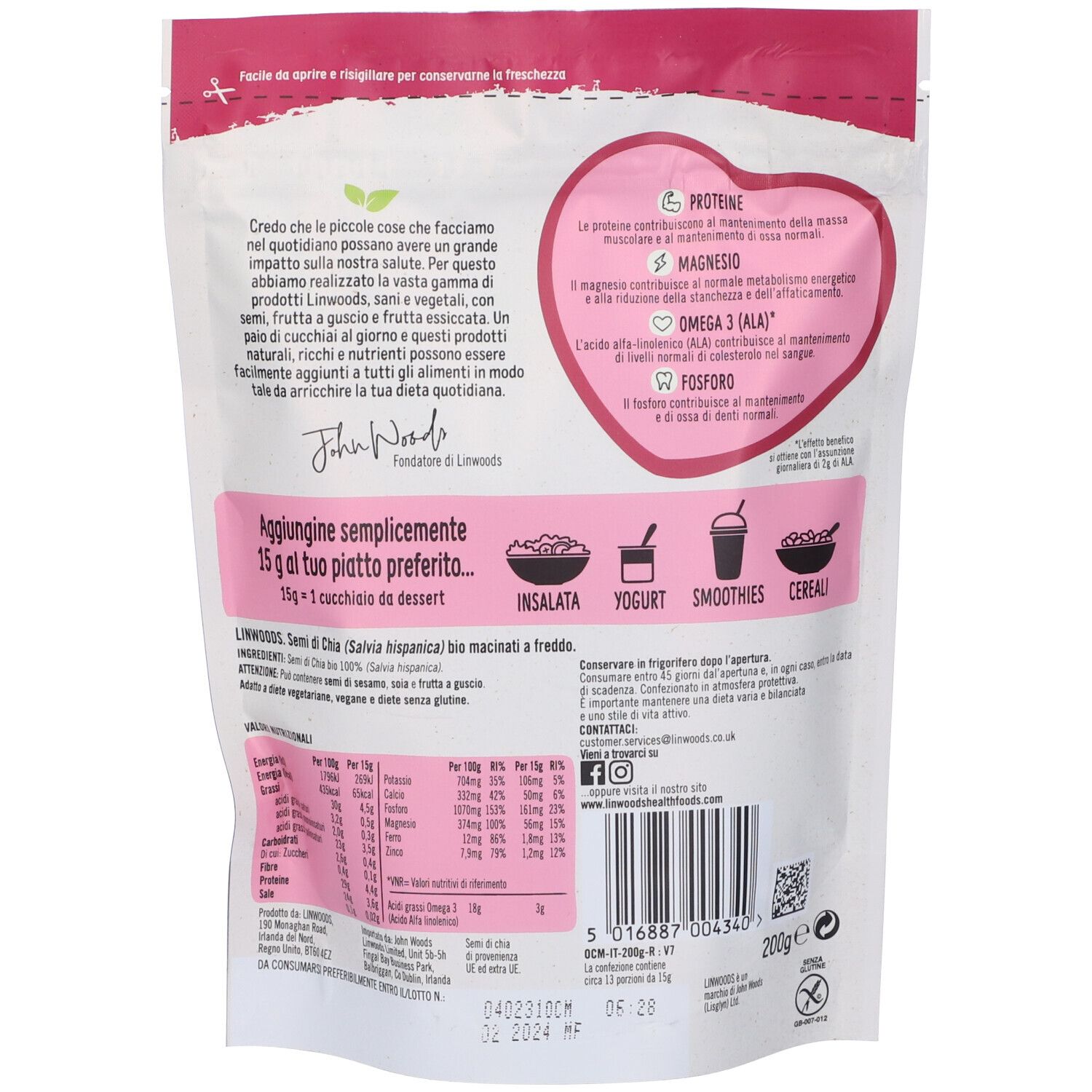 Linwoods Semi Chia 200G 200 g - Redcare