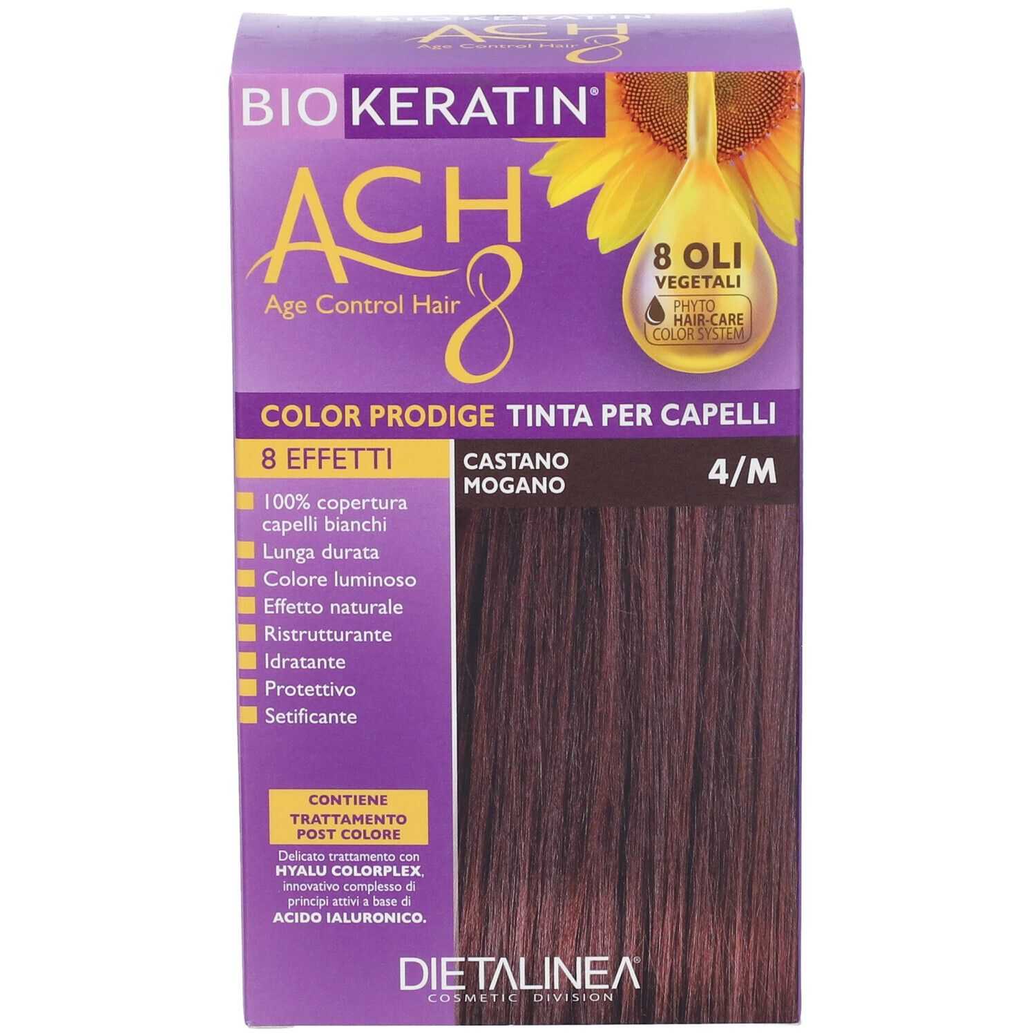 Biokeratin Ach8 Tinta Capelli 4M Castano Mogano - Redcare