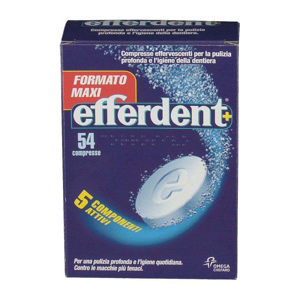 Efferdent®+ 54 Compresse Effervescenti Pulizia Dentiere 54 pz - Redcare