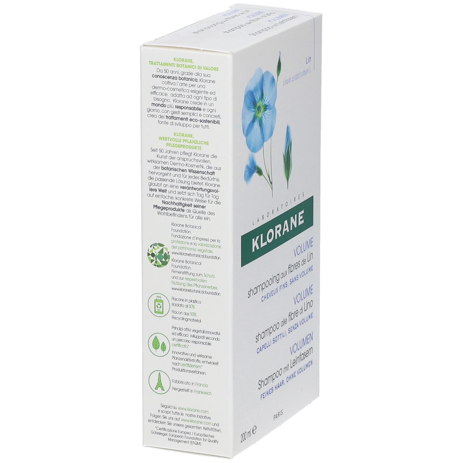 KLORANE Volume Shampoo alle Fibre di Lino 200 ml | Redcare
