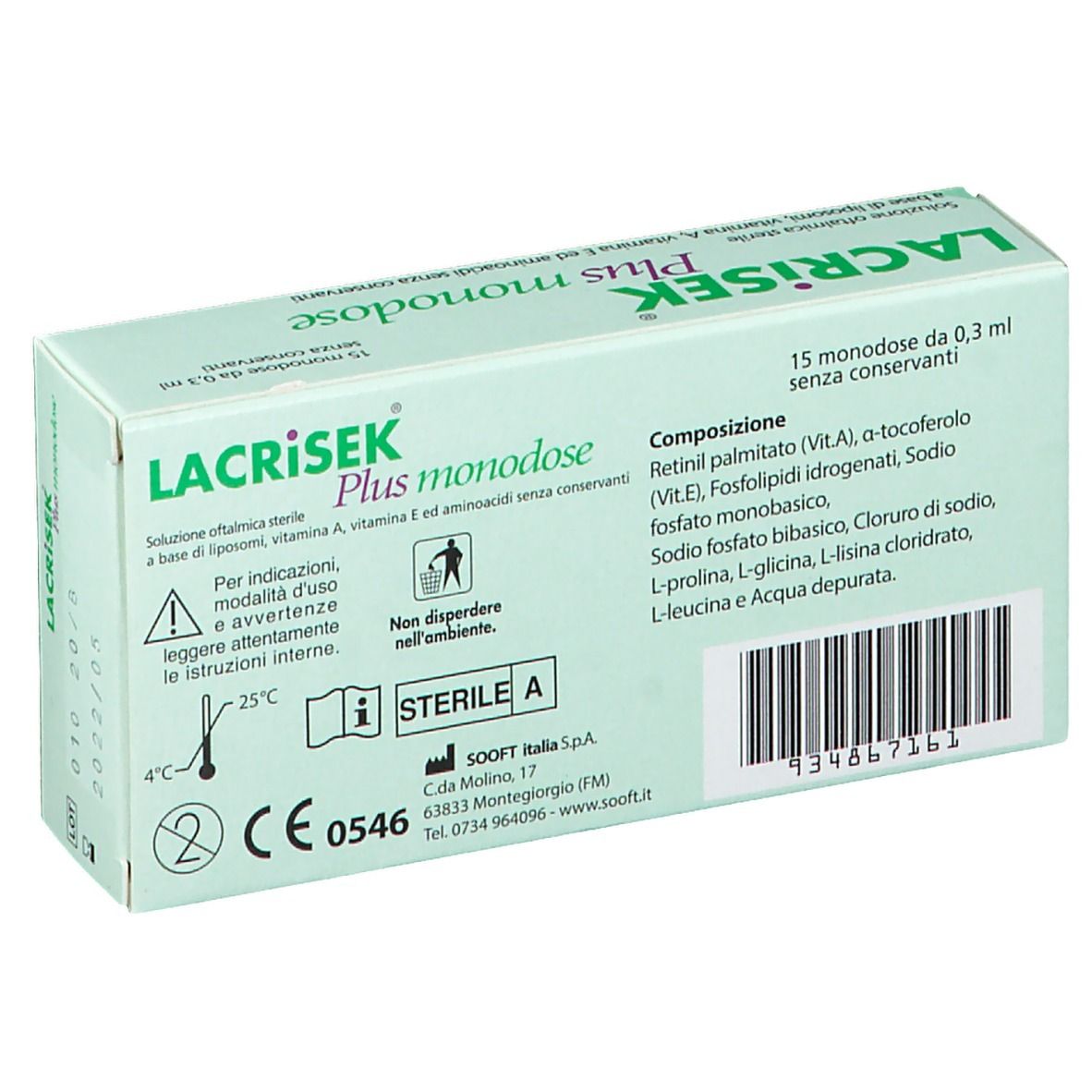 Lacrisek® ofta soluzione oftalmica 15 monodose 0,3 ml 15x0,35 ml - Redcare