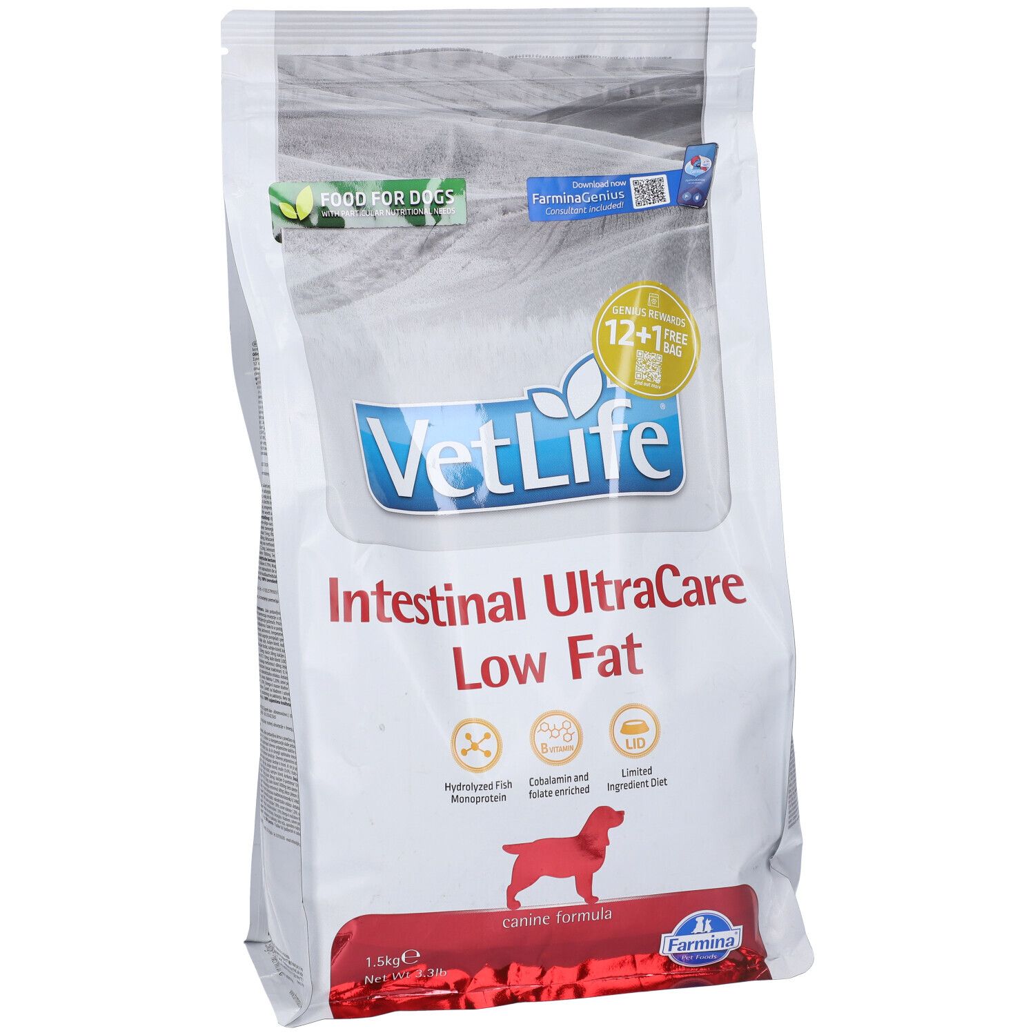Vet Life Canine Intestinal Ultracare Low Fat 1500 g - Redcare