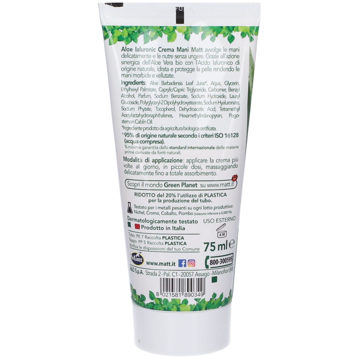 Matt Forsan Aloe Ialuronic Crema Mani 75 ml - Redcare