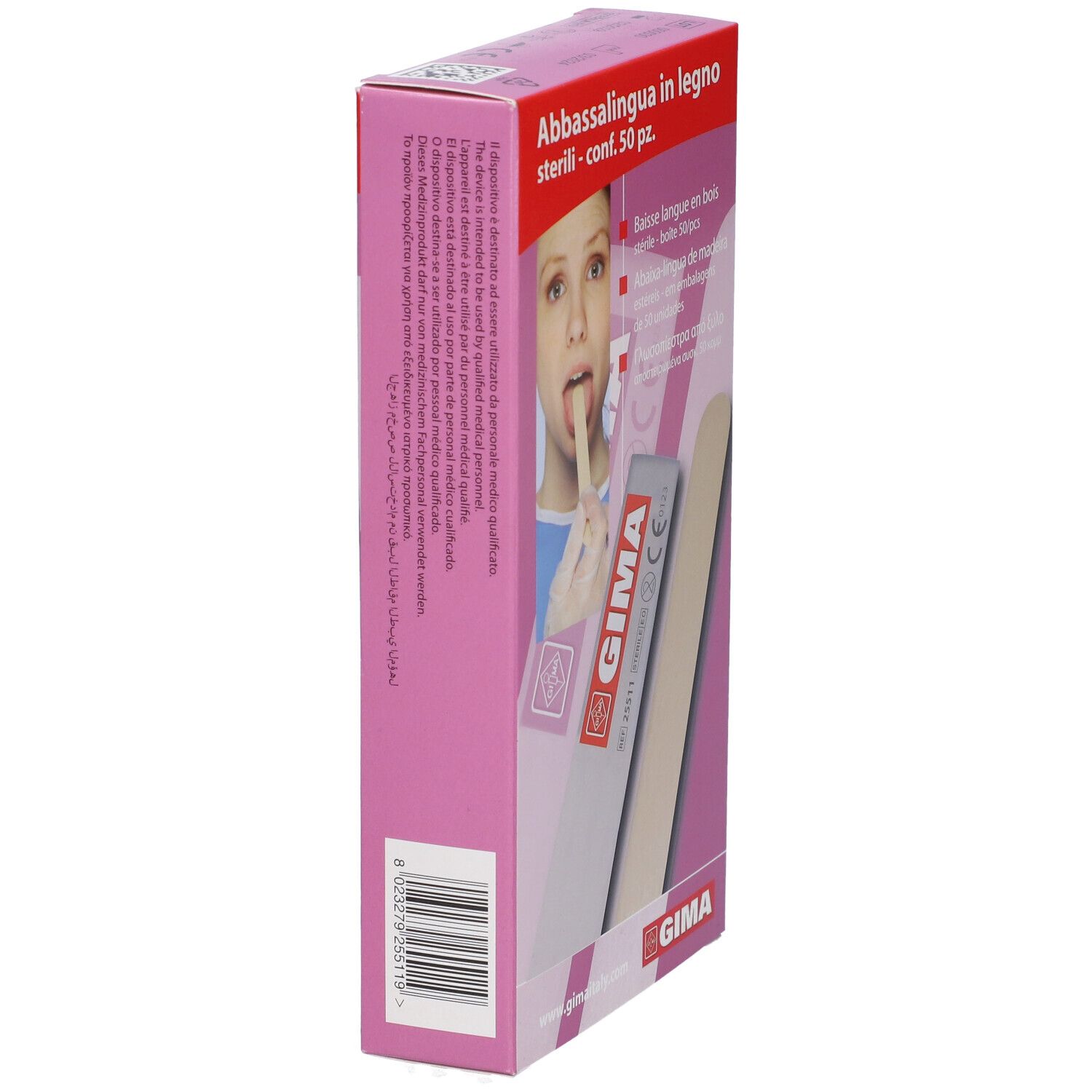 GIMA Abbassalingua Legno Sterili 50 pz - Redcare