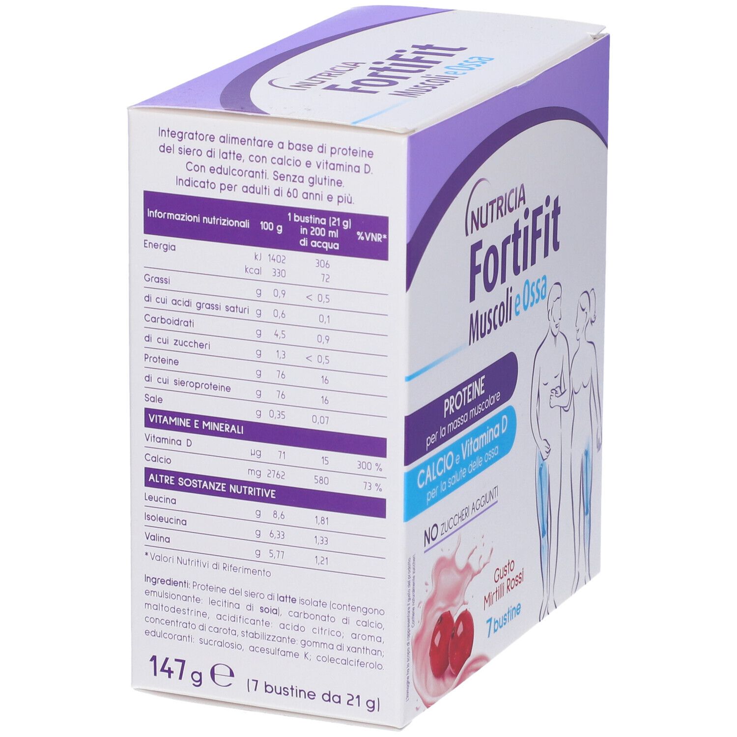 Nutrica Fortifit Muscoli&ossa Mirtillo Rosso 142,1 g - Redcare