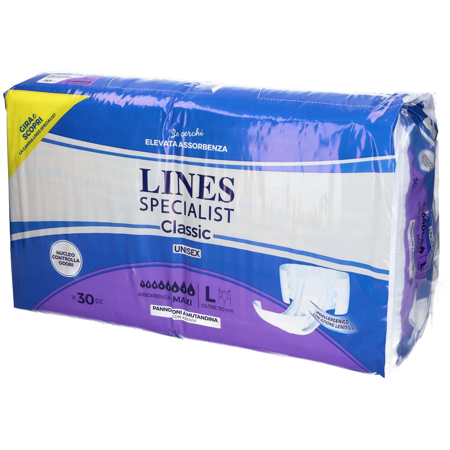 Lines Specialist Classic Unisex Pannoloni Mutandina 30 pz - Redcare