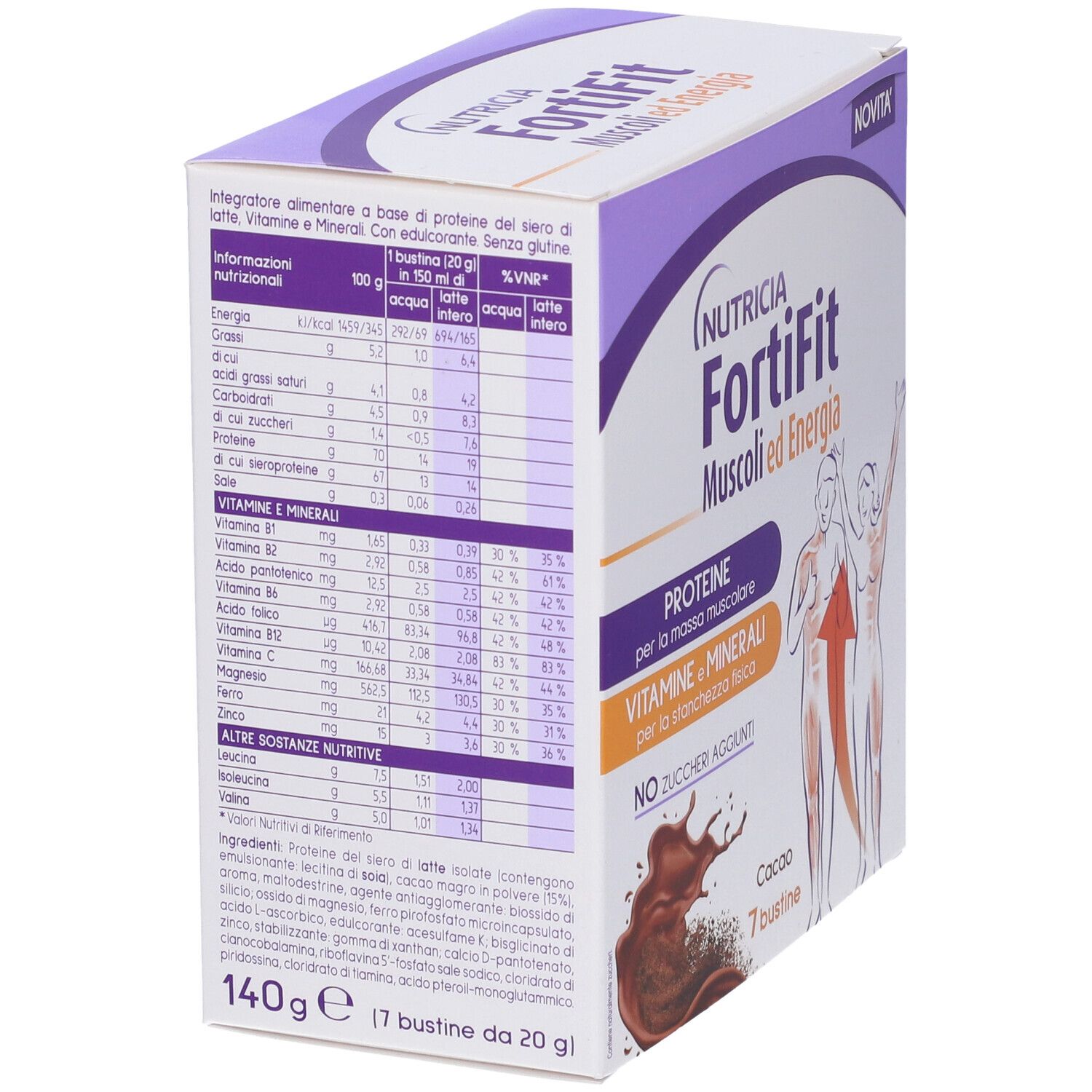 Fortifit Muscoli&energia Cacao 142,1 g | Redcare