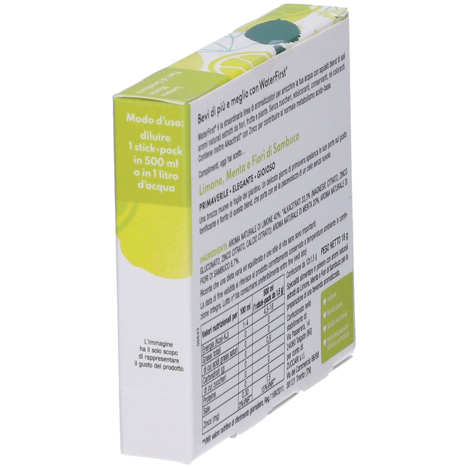 Water First Limone-menta-fiori Di Sambuco 18 g - Redcare