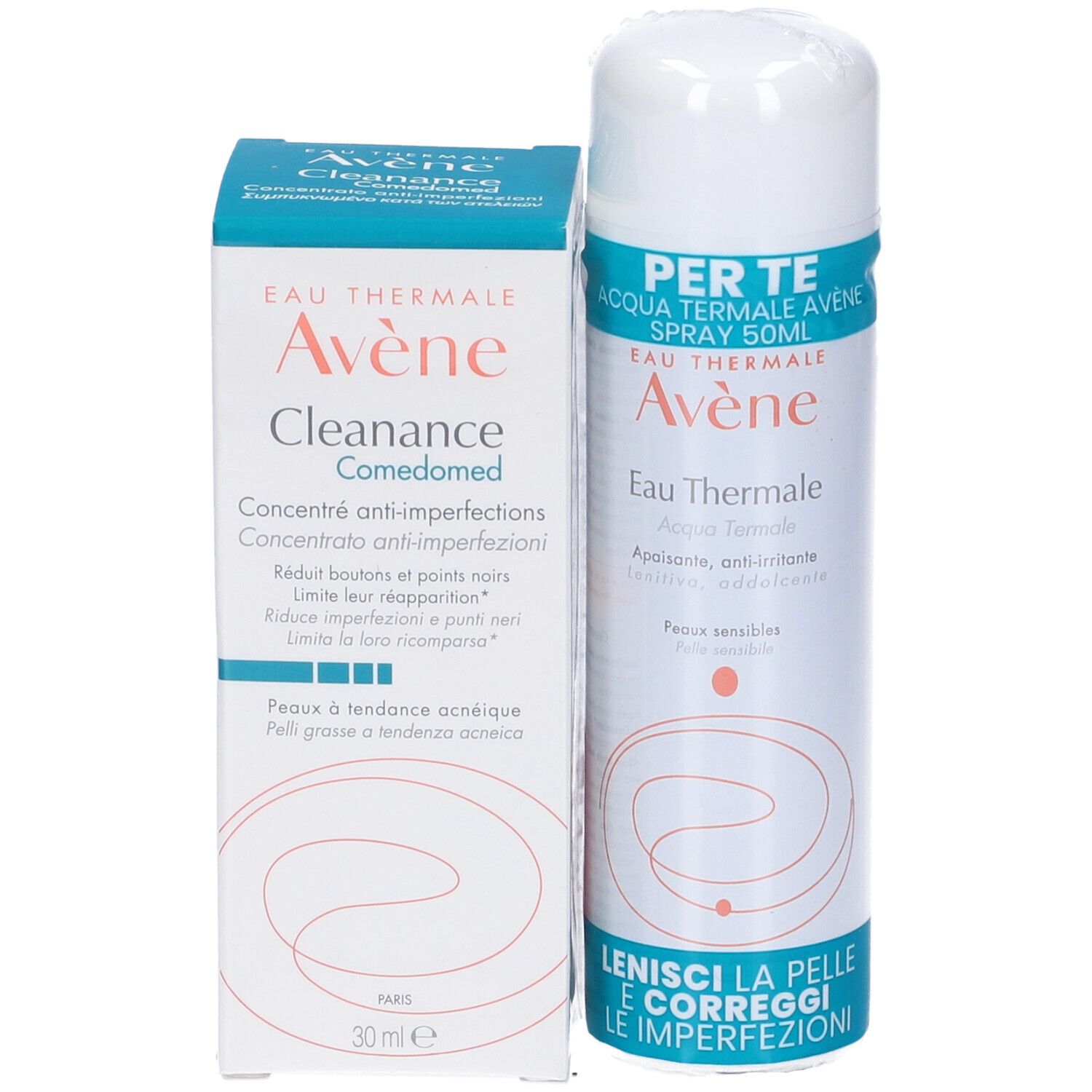Avène Set Cleanance Comedomed Concentrato Anti-Imperfezioni + Acqua ...