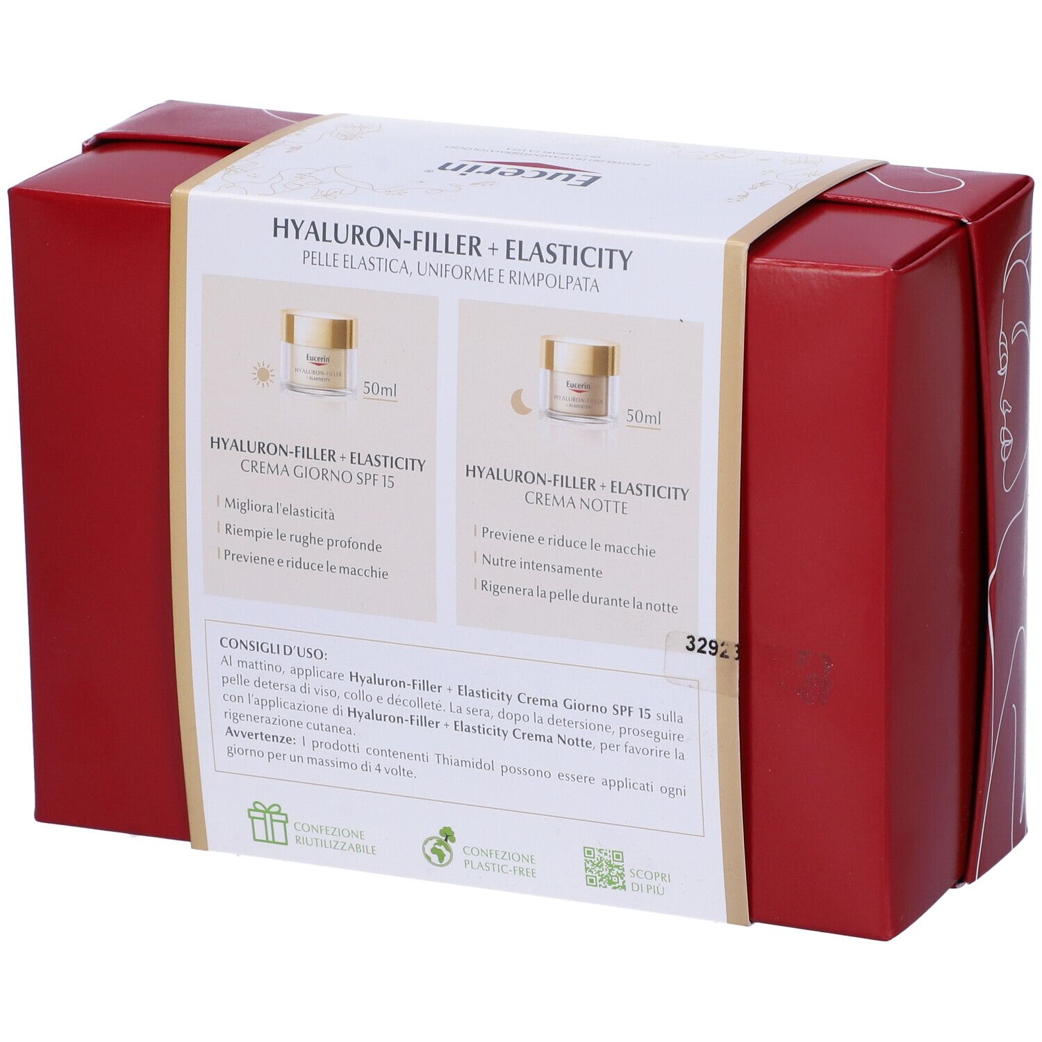 Eucerin Box Hyaluron-Filler+ Elasticity Crema Giorno + Crema Notte 1 pz ...
