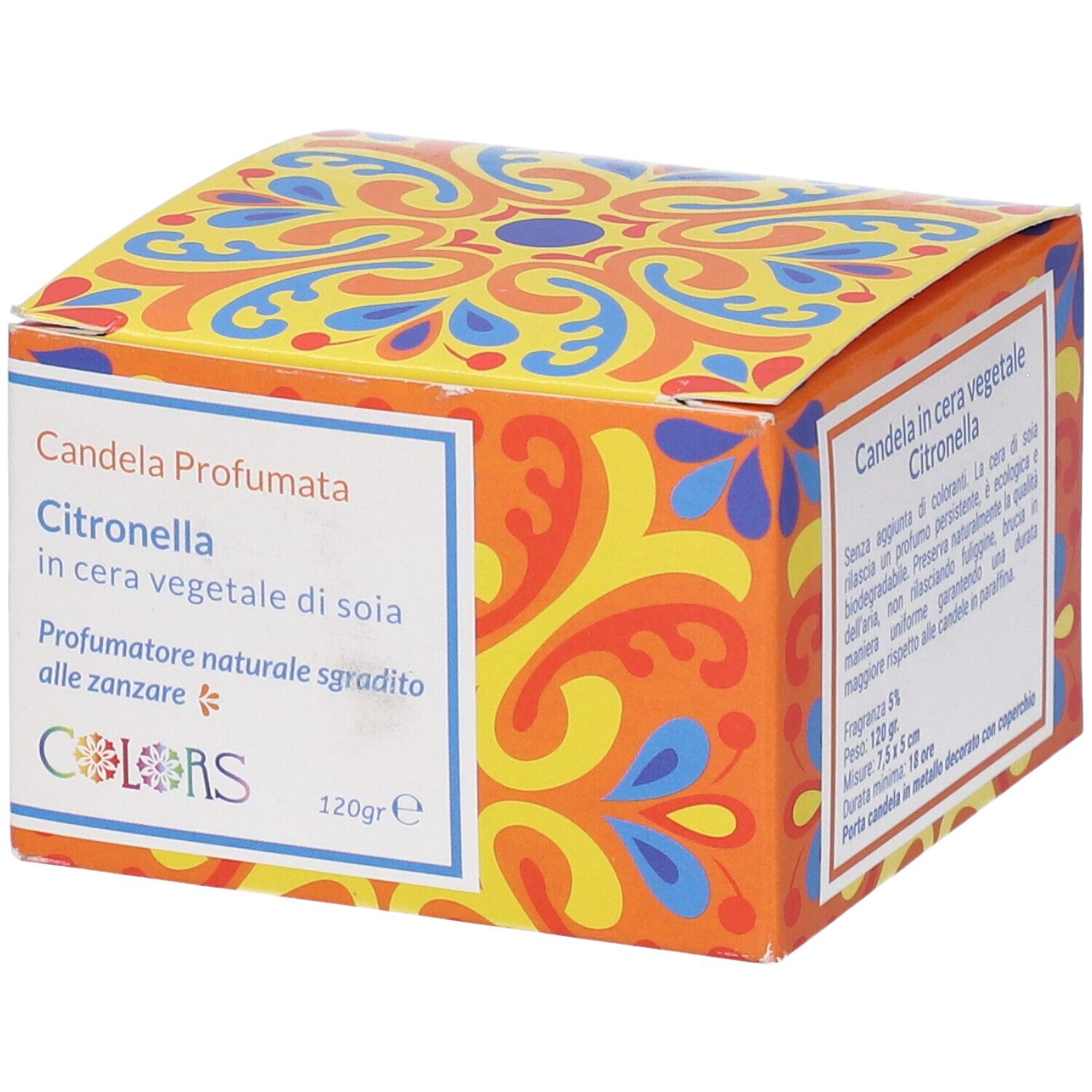 Colors Candela Profumata Citronella in Cera Vegetale di Soia 120 g ...