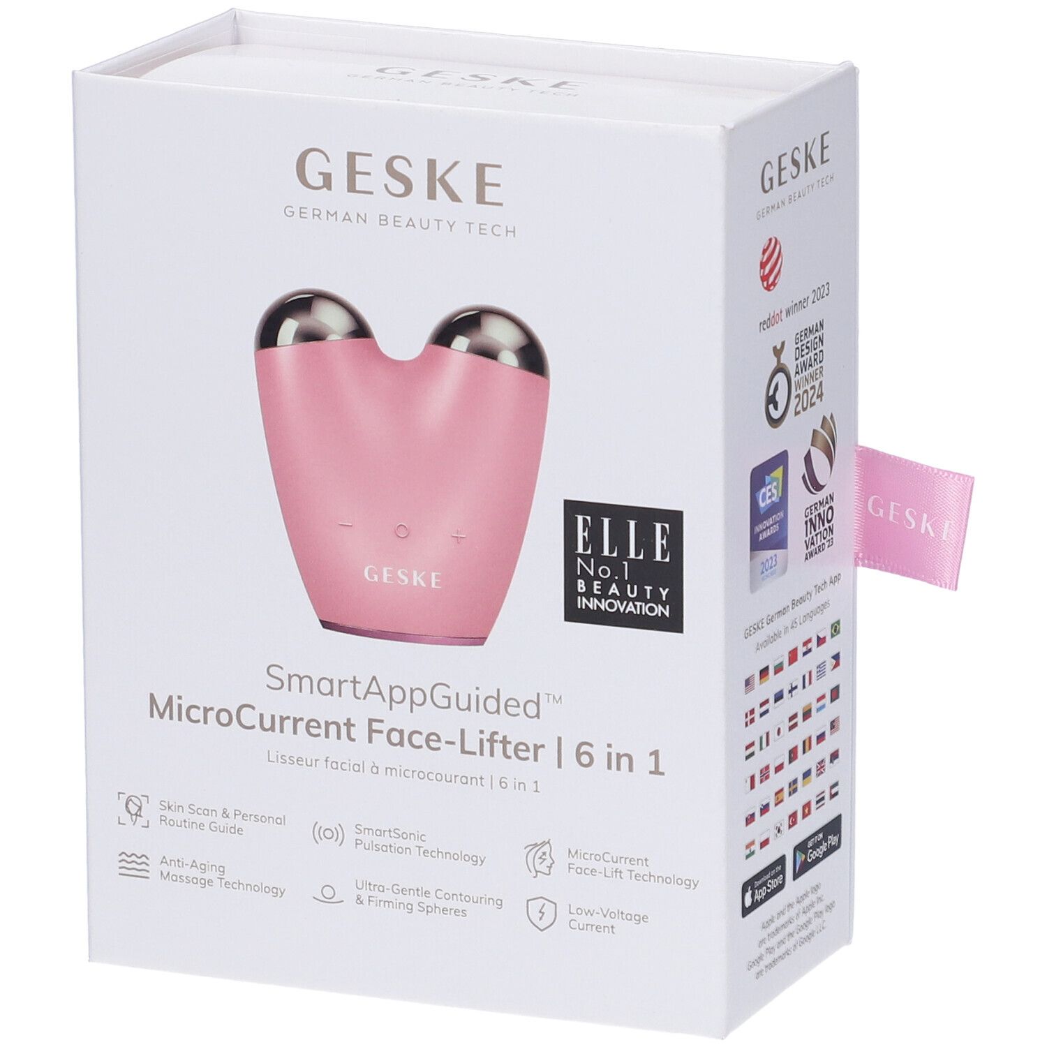 GESKE MicroCurrent Face-Lifter | 6 In 1 Rosa 1 pz - Redcare