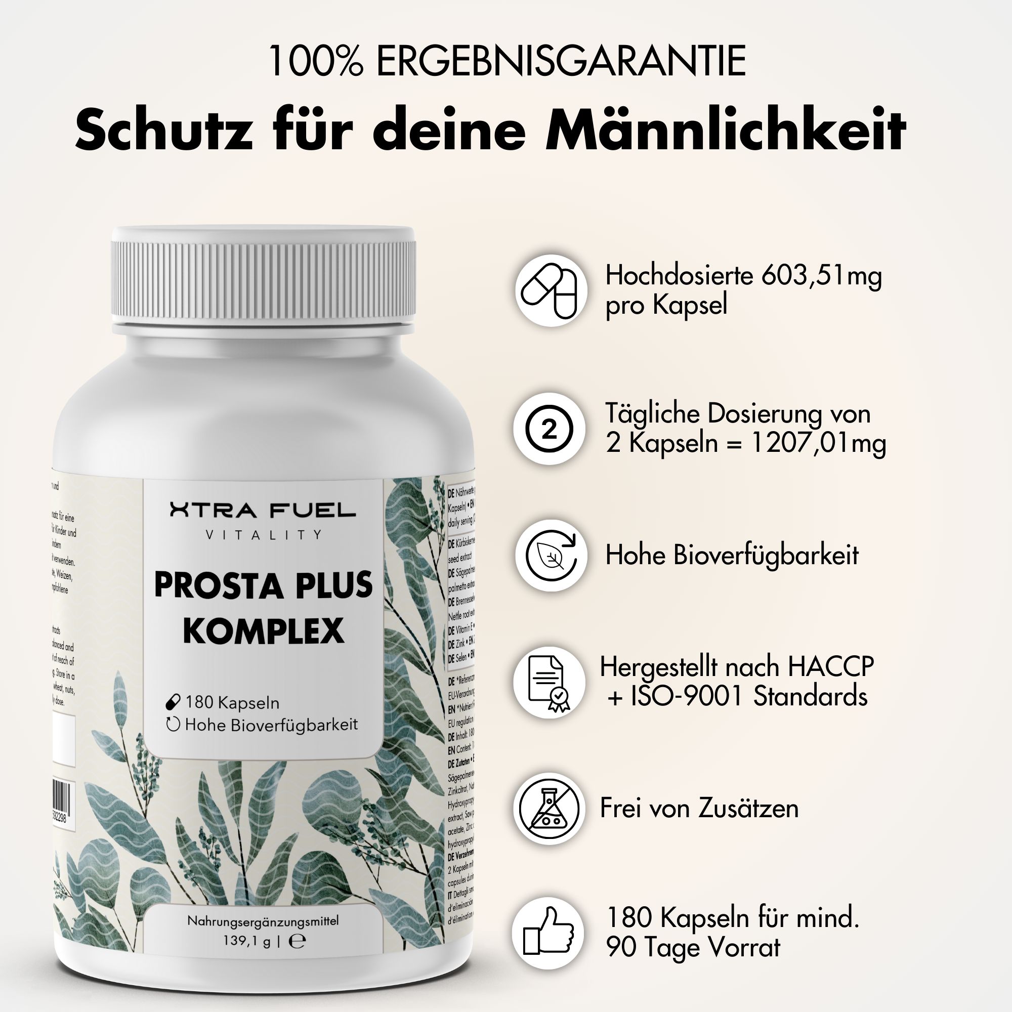 XTRA FUEL Capsule per la Prostata - Complesso Prosta Plus 278,2 g - Redcare