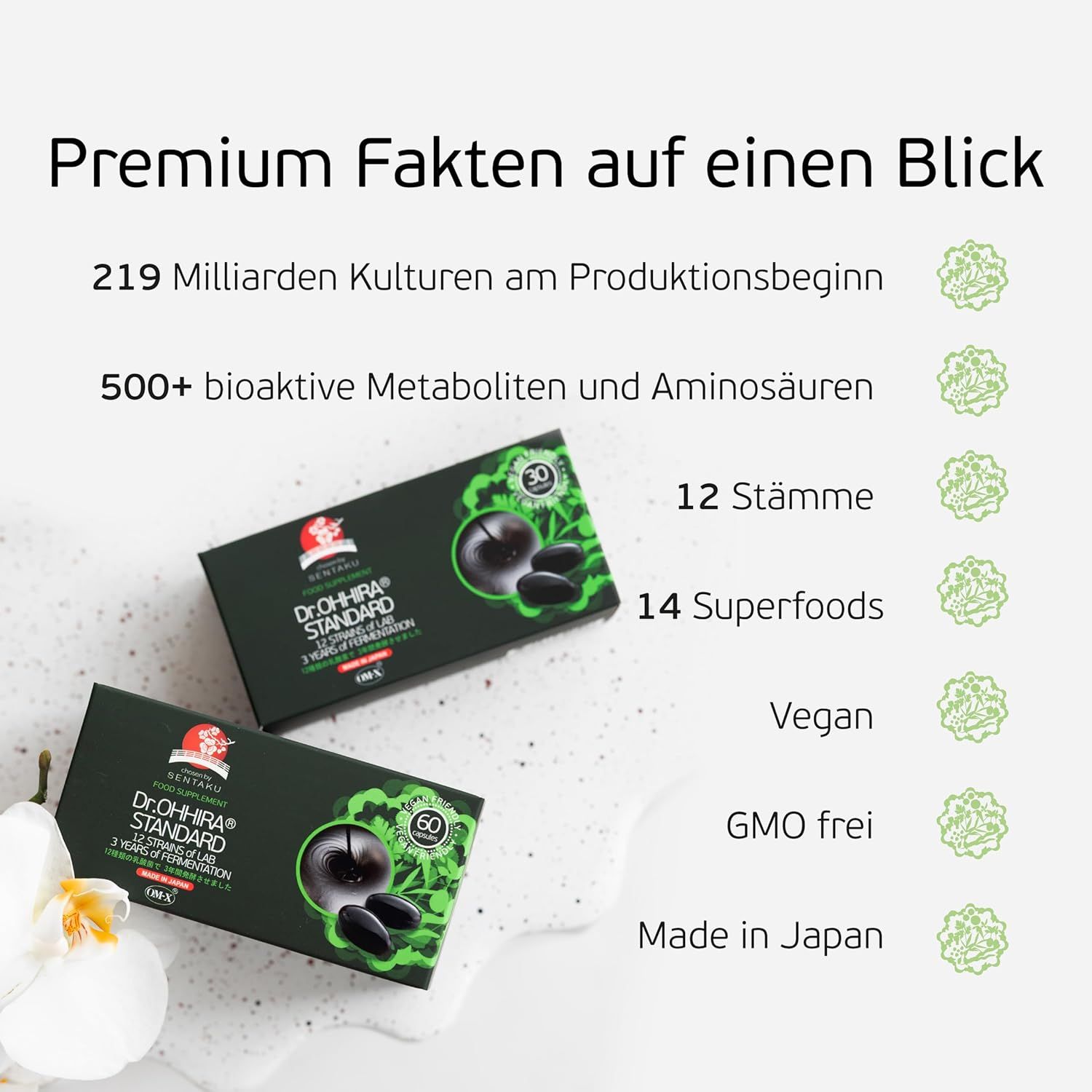 Dr. OHHIRA Probiotici con 12 Ceppi, Fermentazione di 3 Anni 60 pz - Redcare