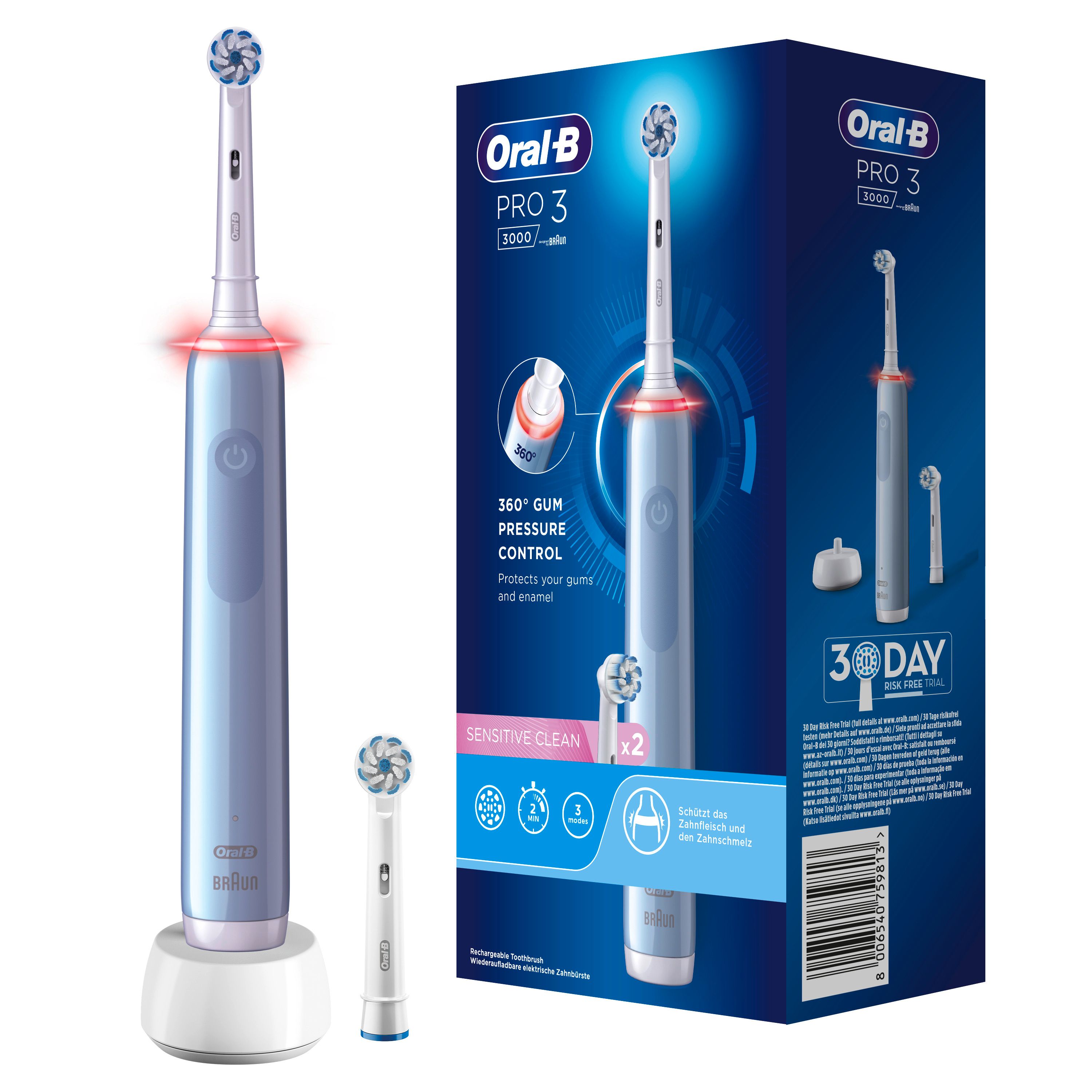 Oral-B PRO 3 Blu Sensitive Spazzolino Elettrico con Refill 1 pz - Redcare